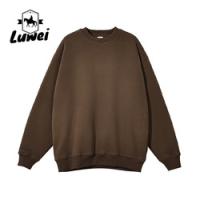 China Custom Embroidery Washed 360g Polar Fleece Solid Color Round Neck Oversized Plus Size Men's Hoodies & Sweatshirts for sale
