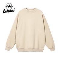 China Custom Embroidery Washed 360g Polar Fleece Solid Color Round Neck Oversized Plus Size Men's Hoodies & Sweatshirts for sale