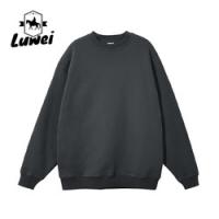 China Custom Embroidery Washed 360g Polar Fleece Solid Color Round Neck Oversized Plus Size Men's Hoodies & Sweatshirts for sale