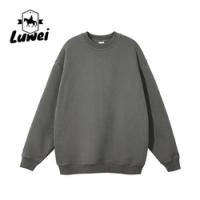 China Custom Embroidery Washed 360g Polar Fleece Solid Color Round Neck Oversized Plus Size Men's Hoodies & Sweatshirts for sale