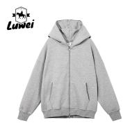 China Winter Heavy Zip Up Cotton Hoodie Custom Embroidery Joggers Sweatshirts for sale