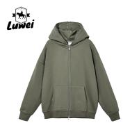 China Winter Heavy Zip Up Cotton Hoodie Custom Embroidery Joggers Sweatshirts for sale
