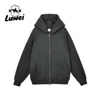 China Winter Heavy Zip Up Cotton Hoodie Custom Embroidery Joggers Sweatshirts for sale