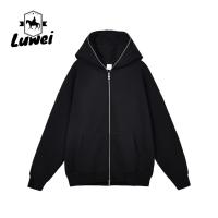 China Winter Heavy Zip Up Cotton Hoodie Custom Embroidery Joggers Sweatshirts for sale