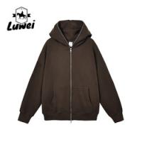 China Winter Heavy Zip Up Cotton Hoodie Custom Embroidery Joggers Sweatshirts for sale