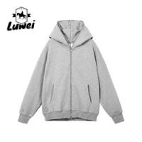 China Winter Heavy Zip Up Cotton Hoodie Custom Embroidery Joggers Sweatshirts for sale
