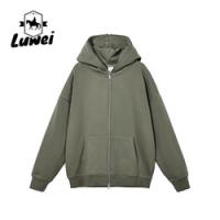 China Winter Heavy Zip Up Cotton Hoodie Custom Embroidery Joggers Sweatshirts for sale