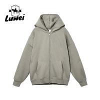 China Zip Plain Street Wear Hoodie Men Slim Heavyweight Cotton Sweatshirt for sale