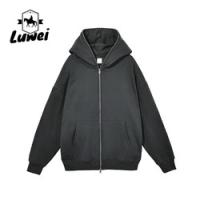 China Zip Plain Street Wear Hoodie Men Slim Heavyweight Cotton Sweatshirt for sale
