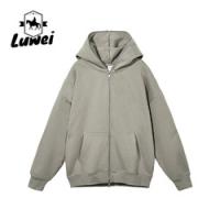 China Zip Plain Street Wear Hoodie Men Slim Heavyweight Cotton Sweatshirt for sale