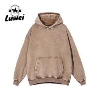 China Crop Top Heavyweight Cotton Hoodie Long Sleeve Plain Oversized Sweatshirts for sale