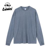 China Long Sleeve Heavyweight Cotton Hoodie Grey Crew Neck Vintage Man Sweatshirts for sale