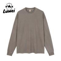 China Heavy Weight Cotton Knitted Hoodie Two Tone Cut Sew Crewneck Sweatshirt for sale