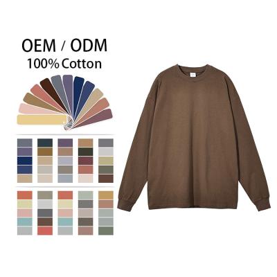 China Wholesale Streetwear Embroidered Gym Sports Oversized Brown Hoody 100% Cotton Crewneck Sweatshirt Men's Hoodies for sale