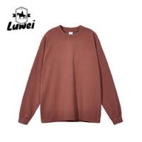 China Wholesale Streetwear Embroidered Gym Sports Oversized Brown Hoody 100% Cotton Crewneck Sweatshirt Men's Hoodies for sale