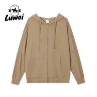 China Custom Crew Neck Long Sleeve Embroidered Hooded Pullover Zipper 100%cotton Soft Couple Sweatshirt Men Hoodies for Printing for sale