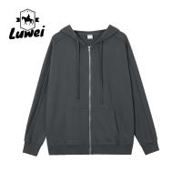 China Cheap Streetwear Embroidery Designer Oversize Zip Up Hoody 100% Cotton Pullover Custom Hoodie for Men for sale