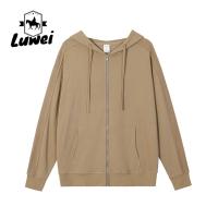 China Designer Custom Streetwear Sweatshirts Slim Fit Graphic 100% Cotton Moletons Thin Drawstring Unisex Hoodie for sale