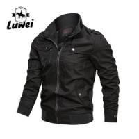 China Custom Printed Winter Padded Sportswear Utility Bomber Leather Jacket Men with Zipper Pockets for sale