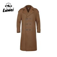 China Winter Outerwear Classictrench Breasted Plaid Utility Long Trench Coat Slim Fit Single Long Breasted Men Jacket for sale