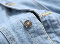 China Fashion Designer Casual Polyester Cotton Utility Lapel Button Slim Fit Mens Outdoor Streetwear Hole Denim Jacket for sale