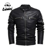 China Winter Jaket Wholesale Retro Windbreaker Utility Black Blank Crop Parka Stand Collar Pu Leather Motorcycles Jaket for sale