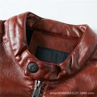 China Winter Jaket Wholesale Retro Windbreaker Utility Black Blank Crop Parka Stand Collar Pu Leather Motorcycles Jaket for sale