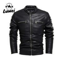 China Winter Jaket Wholesale Retro Windbreaker Utility Black Blank Crop Parka Stand Collar Pu Leather Motorcycles Jaket for sale
