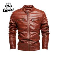 China Winter Jaket Wholesale Retro Windbreaker Utility Black Blank Crop Parka Stand Collar Pu Leather Motorcycles Jaket for sale
