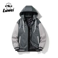 China Fashion Hip Hop Streetwear Outdoor Embroidery Utility Motorcycle College Hooded Baseball Men Jacket with Custom Logo for sale