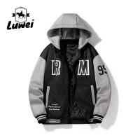 China Fashion Hip Hop Streetwear Outdoor Embroidery Utility Motorcycle College Hooded Baseball Men Jacket with Custom Logo for sale