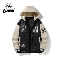 China Fashion Hip Hop Streetwear Outdoor Embroidery Utility Motorcycle College Hooded Baseball Men Jacket with Custom Logo for sale