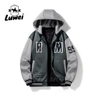 China Fashion Hip Hop Streetwear Outdoor Embroidery Utility Motorcycle College Hooded Baseball Men Jacket with Custom Logo for sale