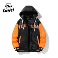 China Fashion Hip Hop Streetwear Outdoor Embroidery Utility Motorcycle College Hooded Baseball Men Jacket with Custom Logo for sale