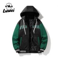 China Fashion Hip Hop Streetwear Outdoor Embroidery Utility Motorcycle College Hooded Baseball Men Jacket with Custom Logo for sale