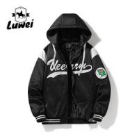 China Fashion Hip Hop Streetwear Outdoor Embroidery Utility Motorcycle College Hooded Baseball Men Jacket with Custom Logo for sale