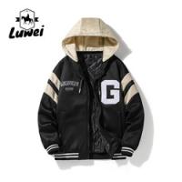 China Fashion Hip Hop Streetwear Outdoor Embroidery Utility Motorcycle College Hooded Baseball Men Jacket with Custom Logo for sale