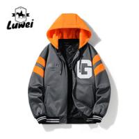 China Fashion Hip Hop Streetwear Outdoor Embroidery Utility Motorcycle College Hooded Baseball Men Jacket with Custom Logo for sale
