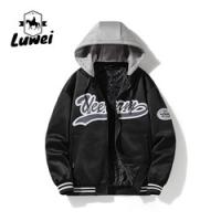 China Fashion Hip Hop Streetwear Outdoor Embroidery Utility Motorcycle College Hooded Baseball Men Jacket with Custom Logo for sale