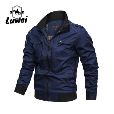 China Windcheater Giacca Cotton Thin Fall Top Abrigos Hombre Utility Long Sleeve Oversize Solid Color Jacket with Zipper for sale