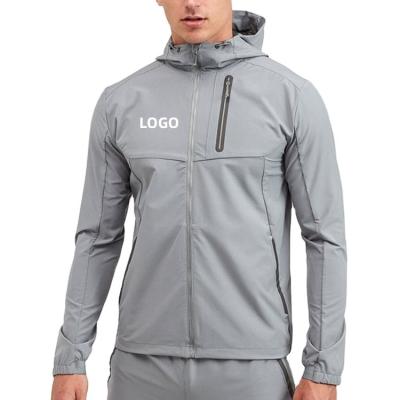 China OEM men custom logo streetwear windbreaker rain jacket nylon softshell tactical outdoor sports woven running jacket for men for sale