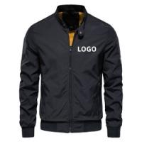 China Custom Men's Casual Jacket Sport Solid Color Coat Men's Simple Jacket Varsity Jacket For Men for sale