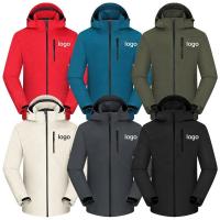 China 2023 Wholesale Custom embroidery logo waterproof Zipper softshell Jacket Polyester coats Windbreaker jacket for men for sale