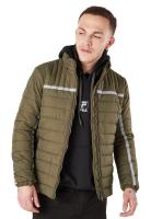 China Puffer Padded Down Jacket Emboss Printing Outdoor Winter Men Coats for sale