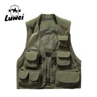 China Casual Cardigan Waistcoats Travel Camouflage Mesh Utility Photography Tactics Men Vest Mesh with Multiple Pockets for sale