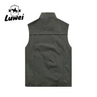 China Casual Stand Collar Sleeveless Blank Wear Outdoor Utility Hunting Knitted Plus Size Waistcoat Mens Gym Mesh Vest for sale
