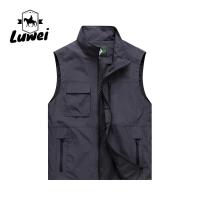 China Casual Stand Collar Sleeveless Blank Wear Outdoor Utility Hunting Knitted Plus Size Waistcoat Mens Gym Mesh Vest for sale