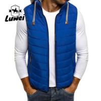 China Casual Outdoor Hooded Utility Warm Plus Size Zipper Drawstring Coatsmen Lightweight Quilted Waistcoat Vest for sale