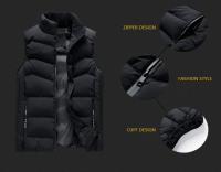 China Customized Design Solid Warm Outwear Zip Sleeveless Utility Slim Cotton Quilted Waistcoat Men Plus Size Vest for sale