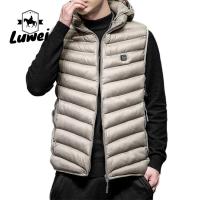 China Custom Classic Men Clothing Sleeveless Utility Waistcoats Hooded Quilted Warm Cotton Coat Waterproof Heated Vest for sale